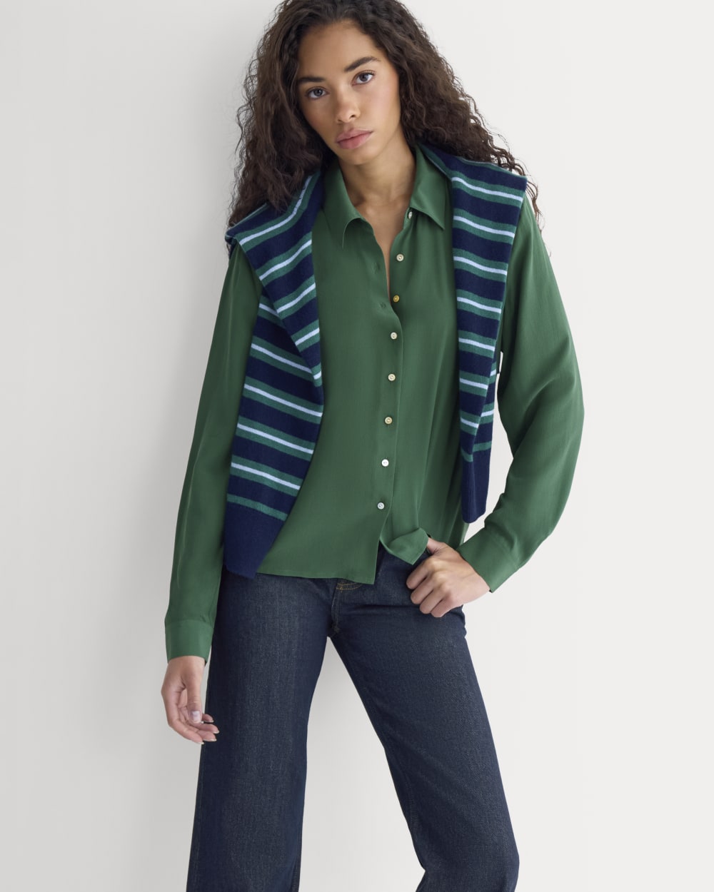 EVERLANE Shrunken Washable Silk Top